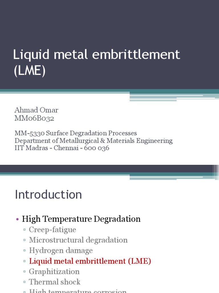 Understanding Liquid Metal Embrittlement | PDF | Building Materials ...