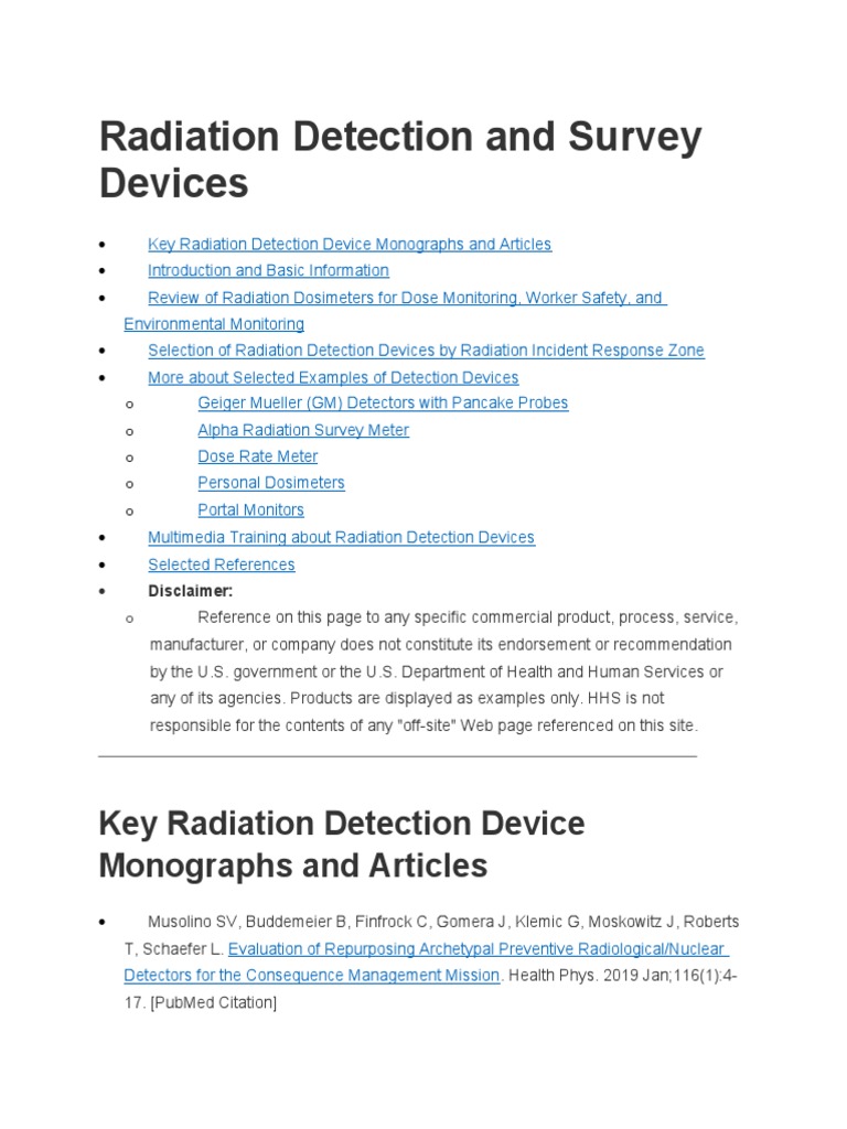 Radiation Detection and Survey Devices | PDF | Dosimetry | Radioactive ...