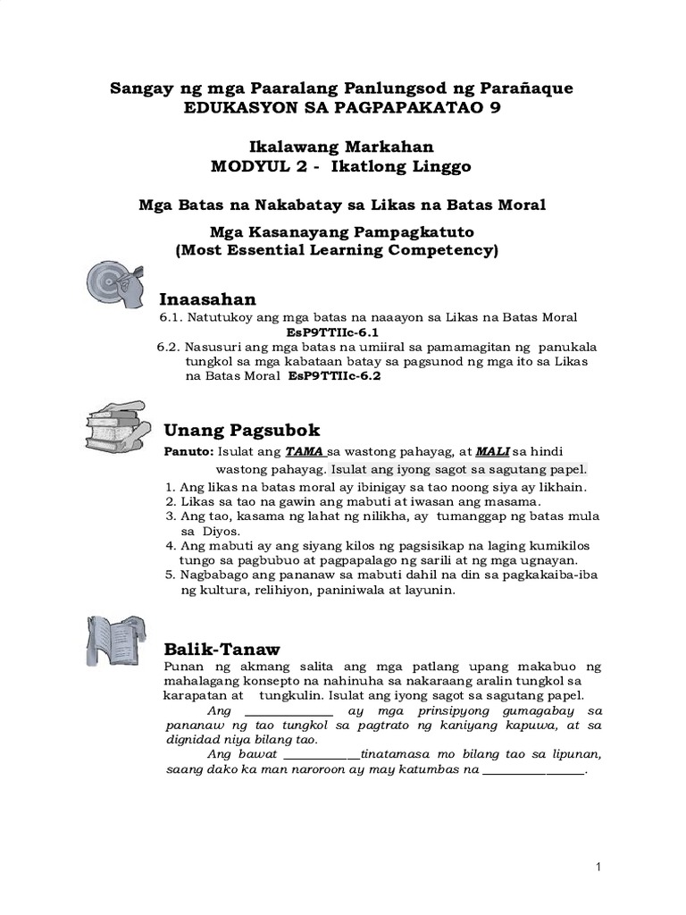 EsP Grade9 Quarter2 Module2 Week3 | PDF