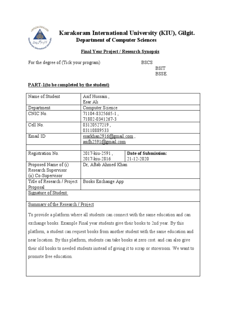 Karakoram International University (KIU), Gilgit.: Department of ...