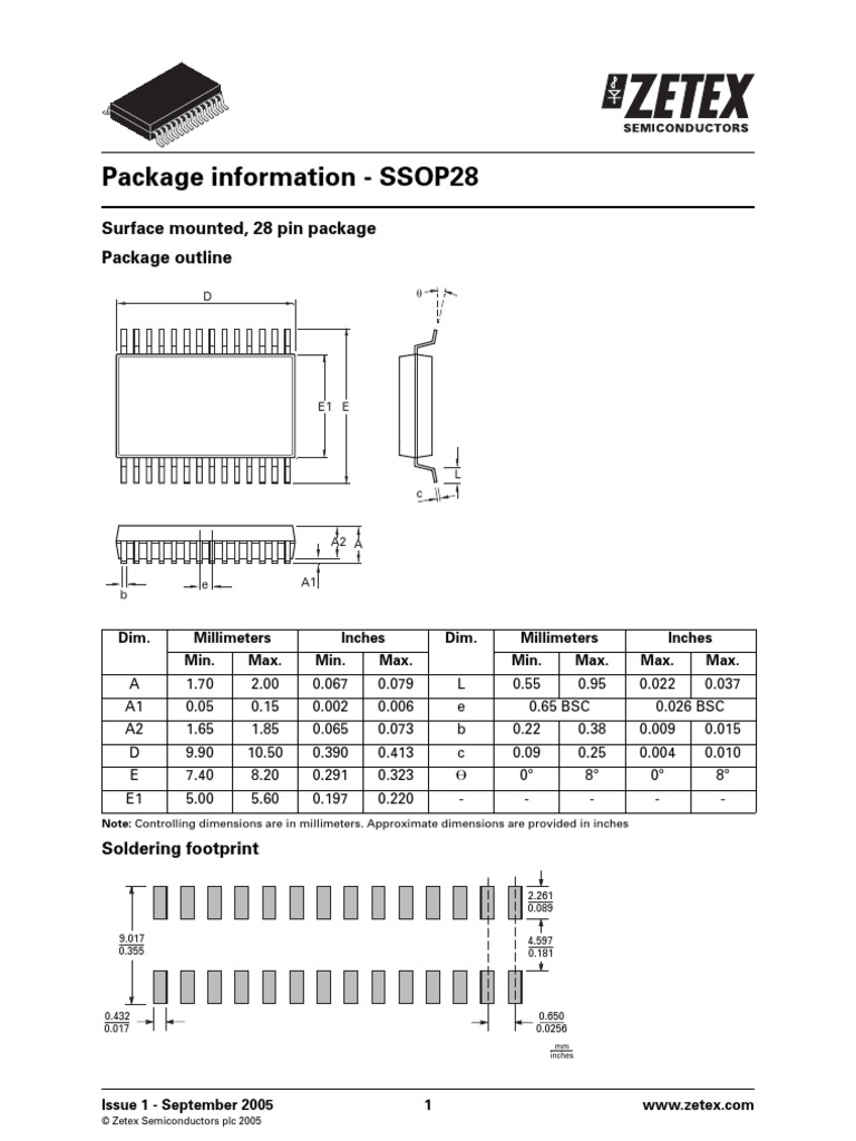 Package Information - SSOP28: Surface Mounted, 28 Pin Package Package ...