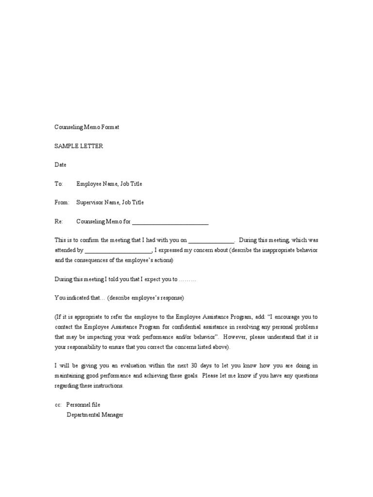 Counseling Memo Format | PDF