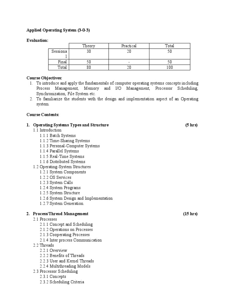 Applied Operating System | PDF | Scheduling (Computing) | Thread (Computing)