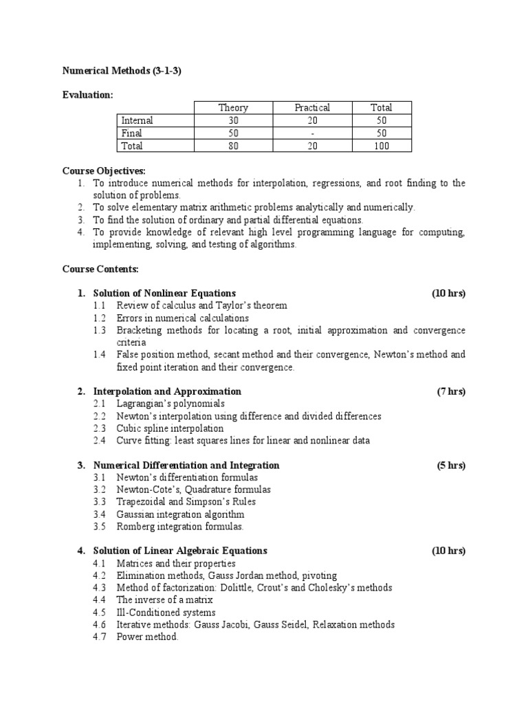 Numerical Methods | PDF | Interpolation | Numerical Analysis