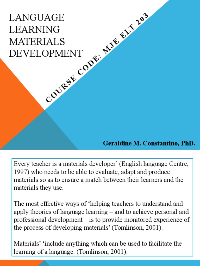 LLMD Module 2-Materials Evaluation | PDF | Evaluation | Teachers