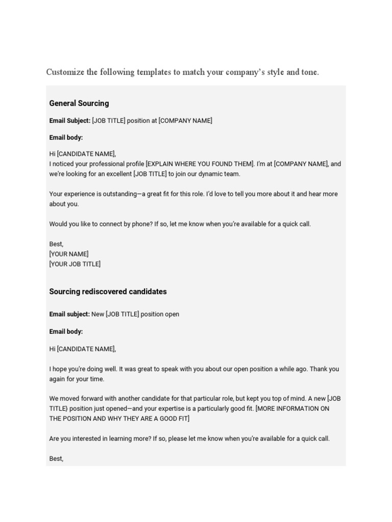 Essential Email Templates Collection | Download Free PDF | Interview ...