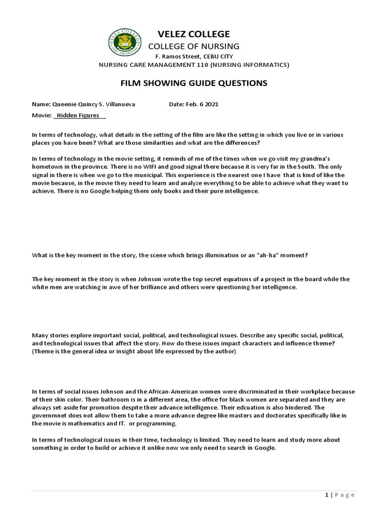 Film Analysis: Hidden Figures Insights | PDF | Science | Teaching ...
