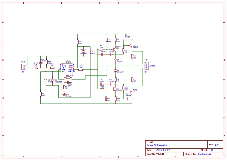 Schematic Amplifier-TL071 Sheet-1 20181226175327 | PDF