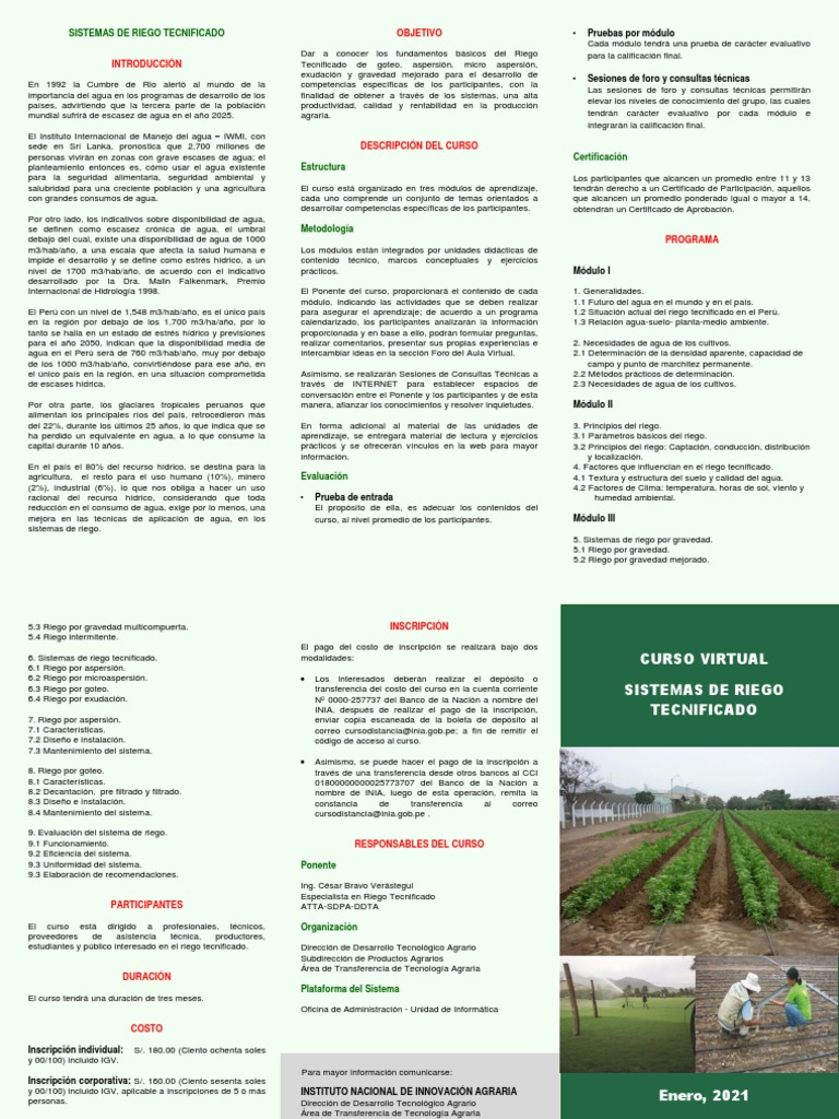 Triptico Riego | PDF | Riego | Agua