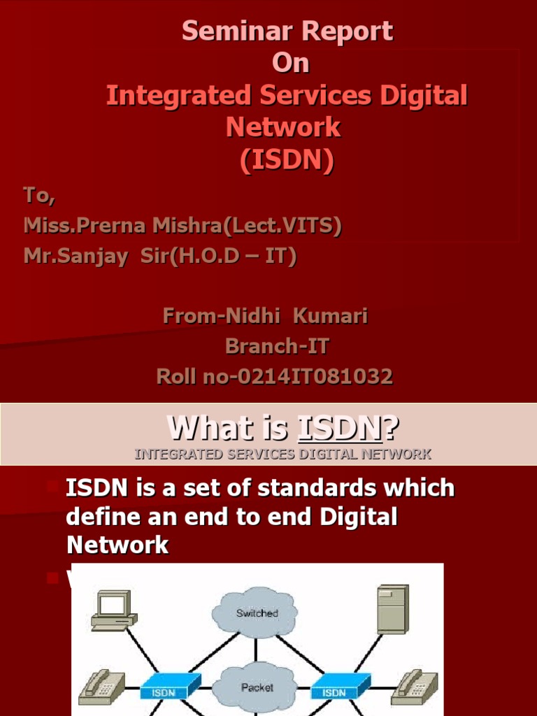 Seminar Report On Integrated Services Digital Network ISDN PDF