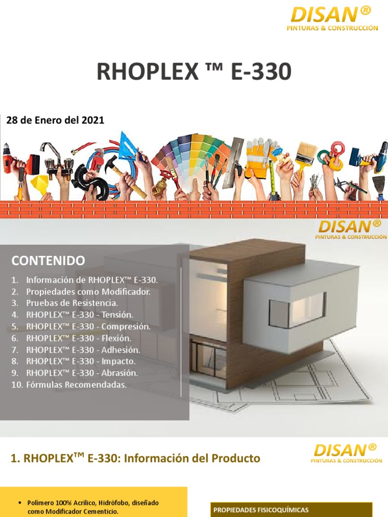 RHOPLEX E-330 Información de Producto | PDF | Hormigón | Ingeniería de ...