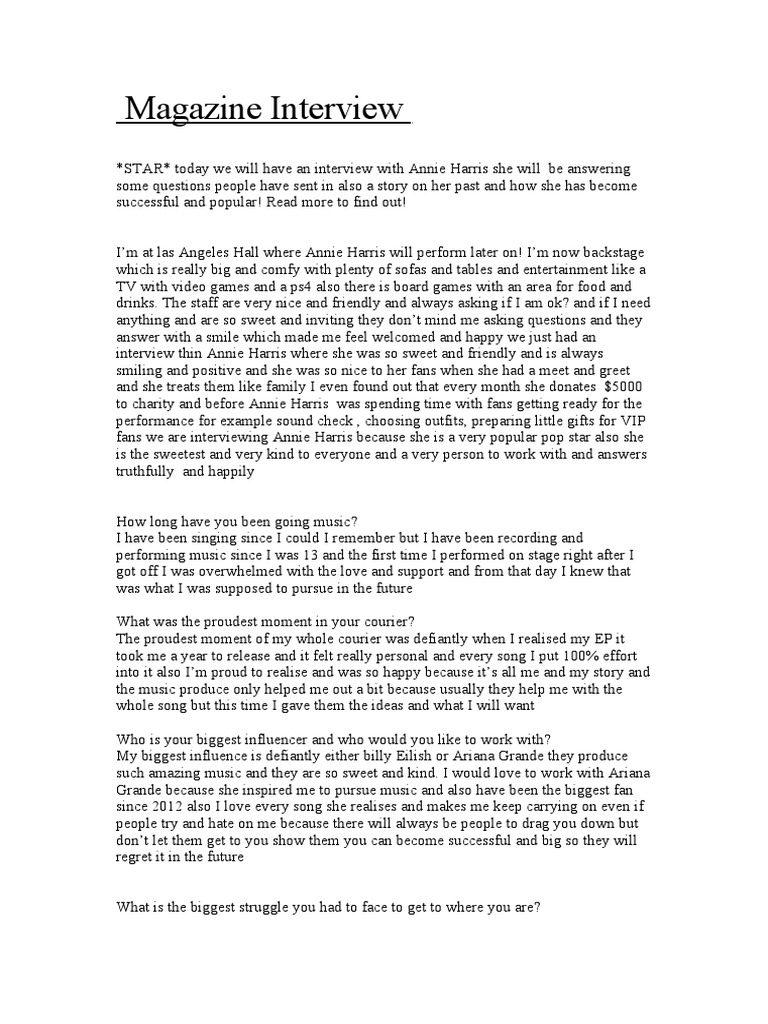 Star Interview | PDF | Entertainment (General)