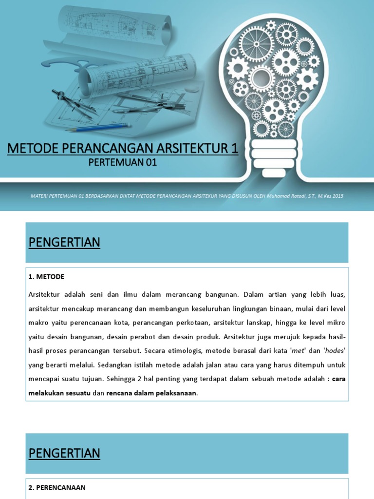 Metode Perancangan Arsitektur 1 01 | PDF