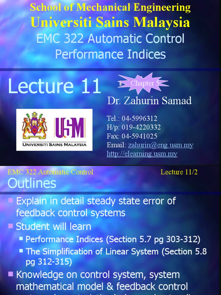 Performance Indices in Control Systems | PDF | Mathematical ...