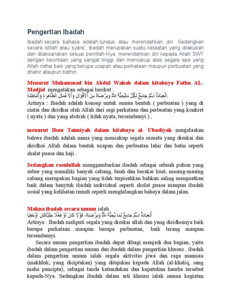 Pengertian Ibadah | PDF
