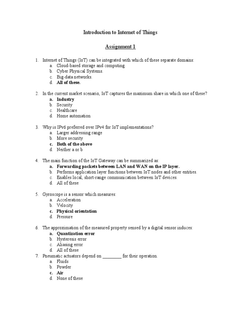 Introduction To Internet of Things Assignment 1: A. Industry | Download ...