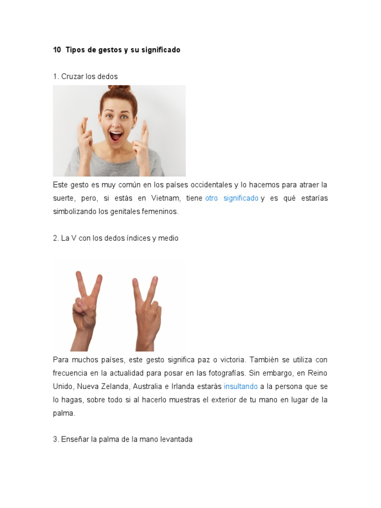 10 Gestos y su Significado Global | PDF