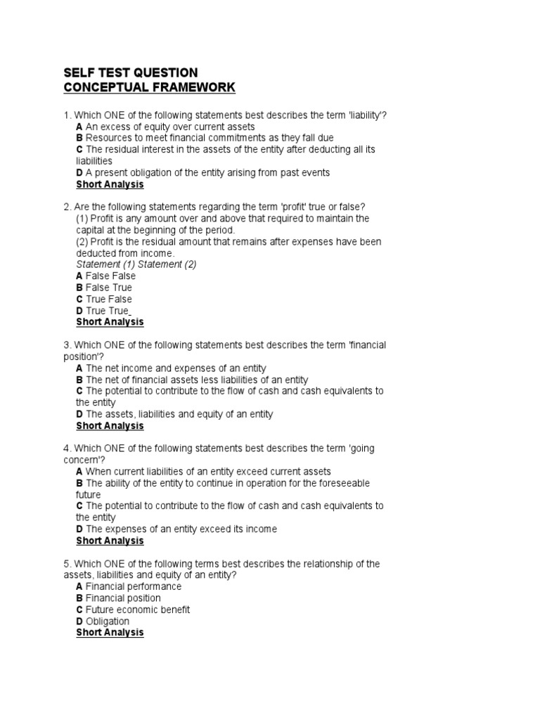 Self Test Question-Conceptual Framework-Mhs | Download Free PDF ...