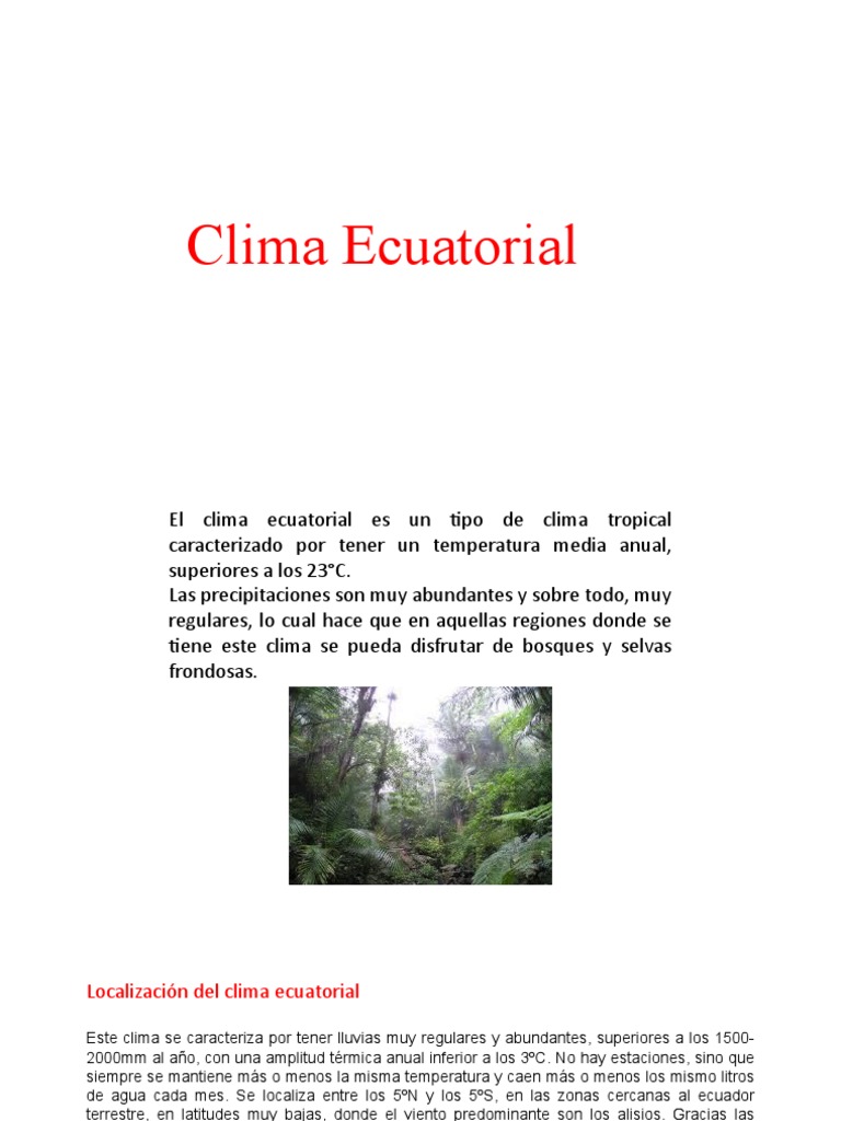Clima Ecuatorial | PDF