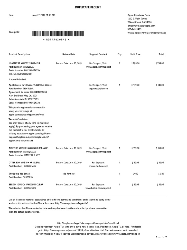 88 Receipt | PDF | Apple Inc. | I Pod Touch