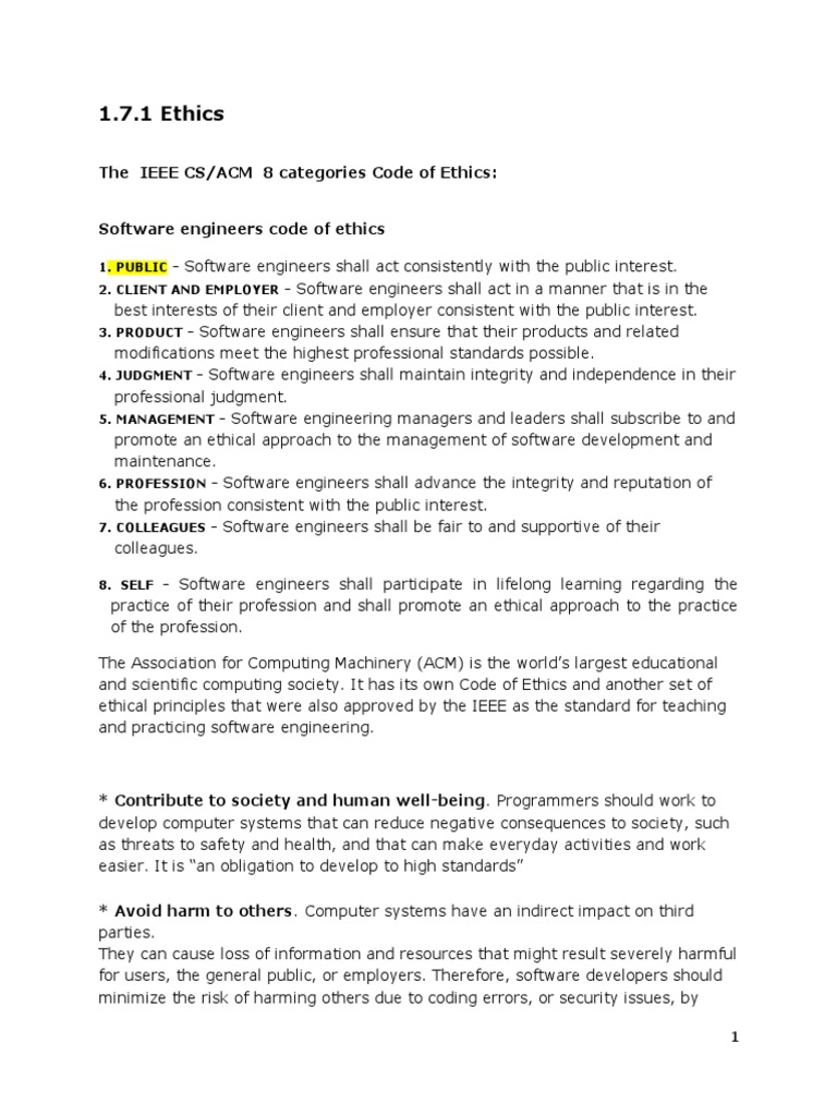 1.7 Ethics & Ownership | PDF | Software Engineering | Software