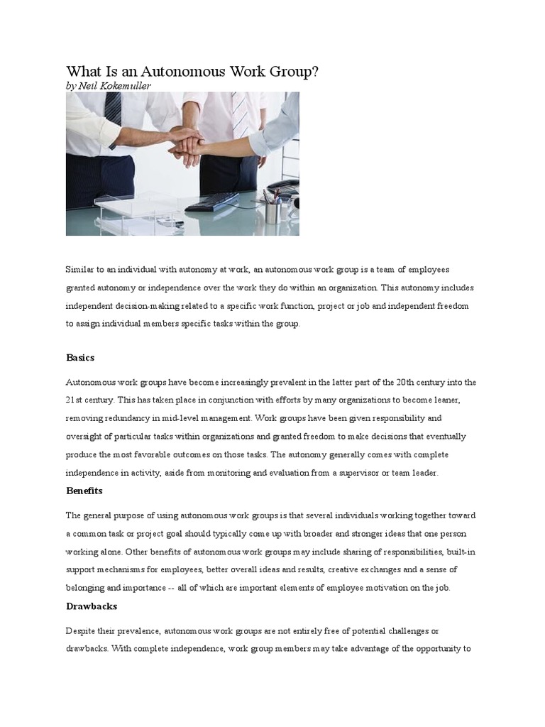 What Is An Autonomous Work Group | PDF | Performance Appraisal | Autonomy