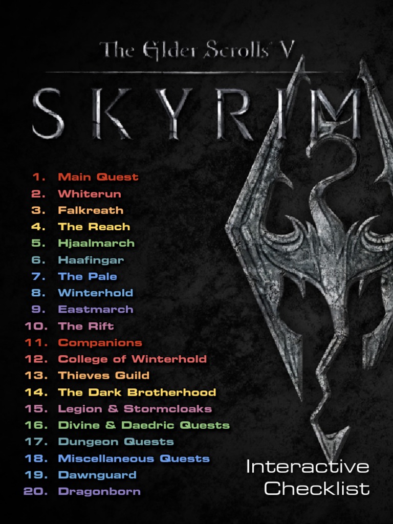 Skyrim Interactive Quest Checklist | PDF | Nature