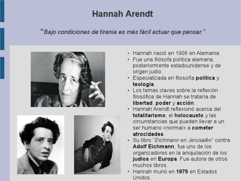 Cartel Hannah Arendt | PDF