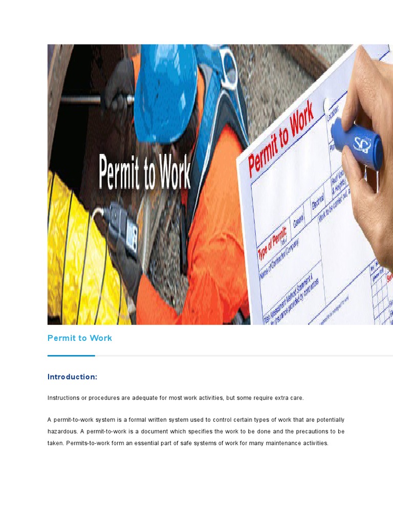 Permit To Work | PDF | Occupational Safety And Health | Safety
