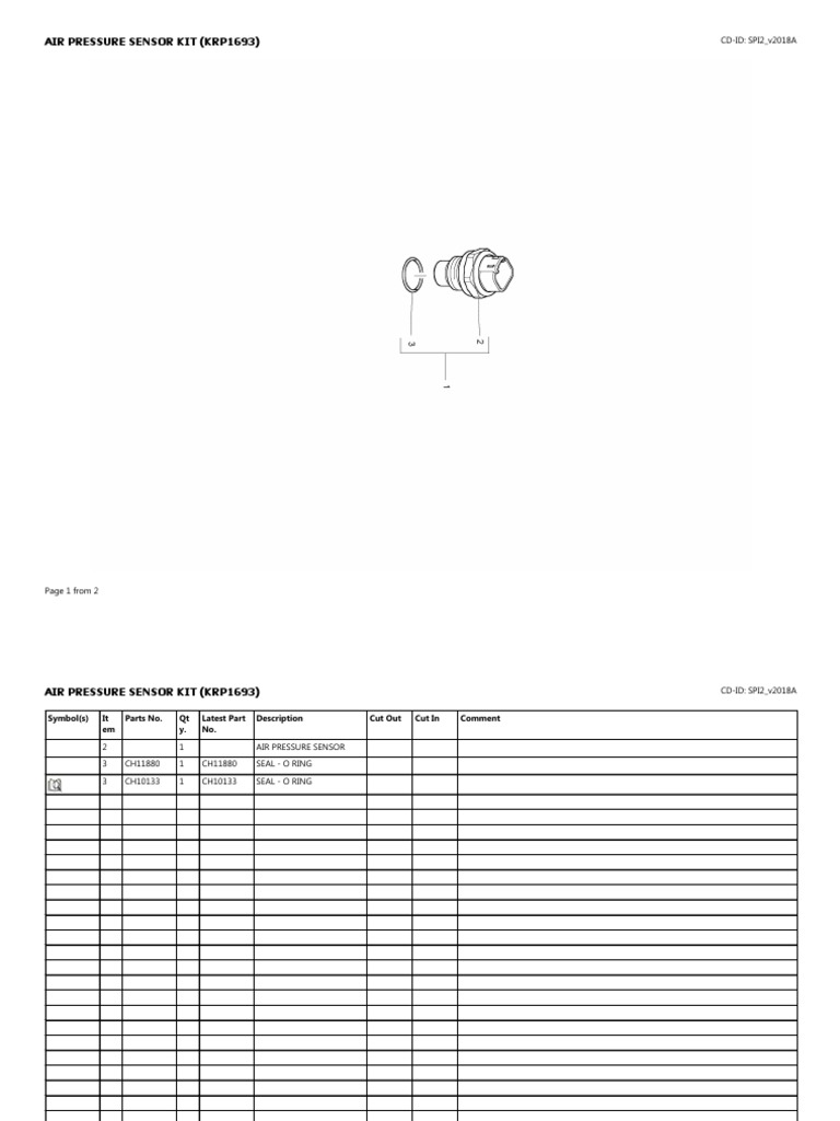 Air Pressure Sensor Kit (KRP1693) | PDF | Technology & Engineering