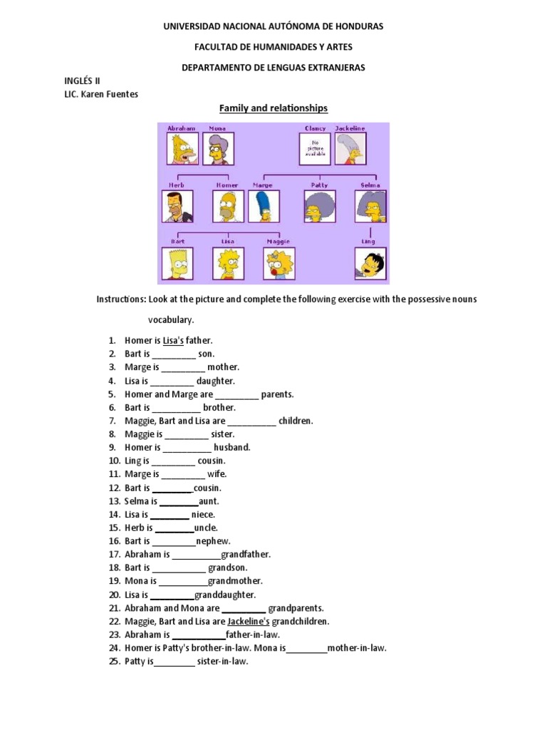 Family and Relationships Worksheet | PDF | General Fiction
