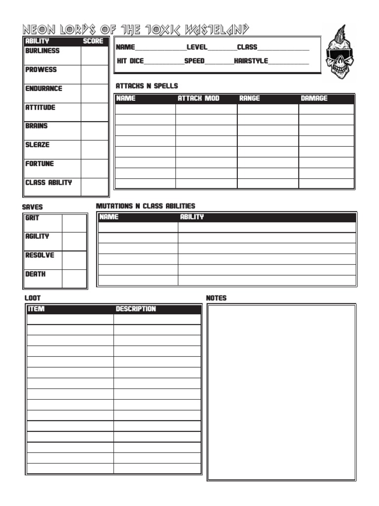 Character Sheet | PDF