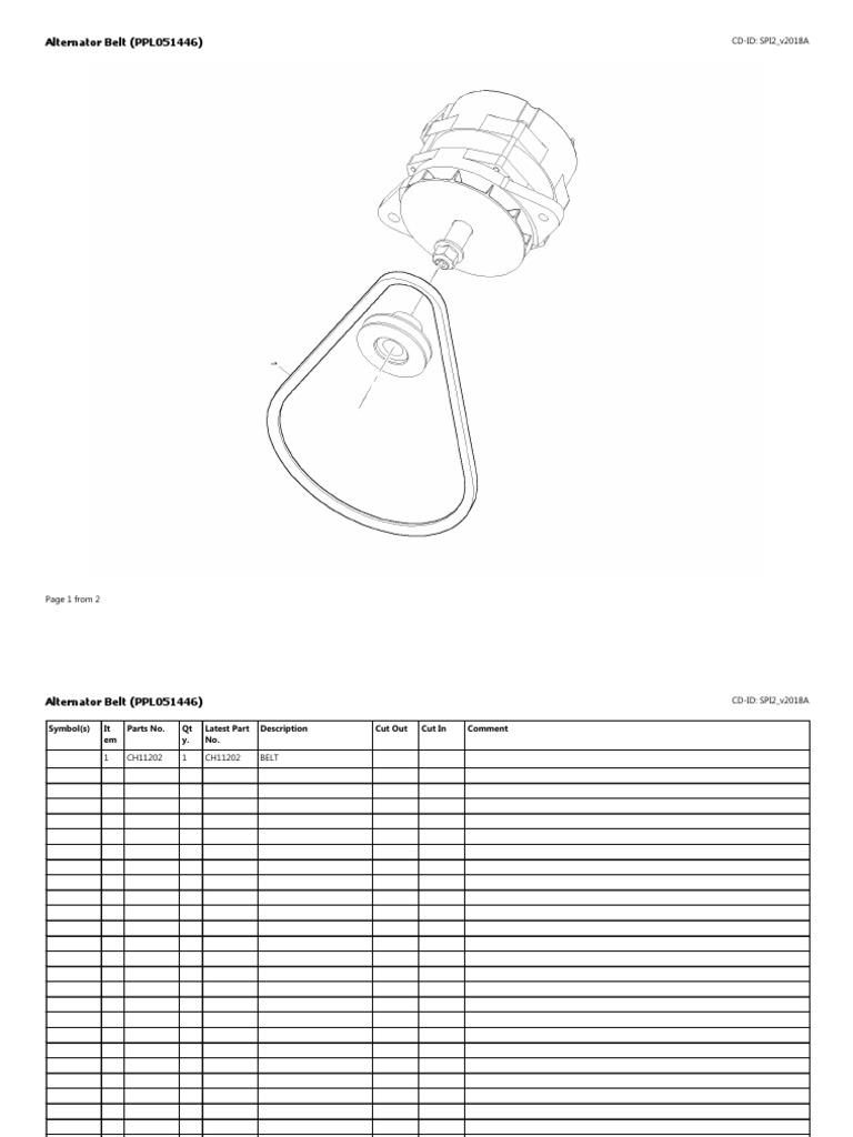 Replacement Instructions and Specifications for Alternator Belt CH11202 ...