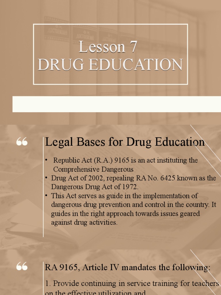 Lesson 7 - Drug Education | PDF | Drugs | Substance Abuse
