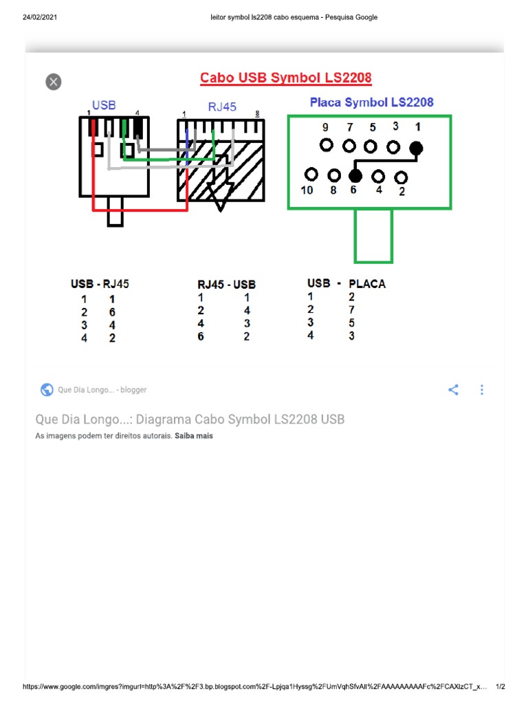 Leitor Symbol ls2208 Cabo Esquema - Pesquisa Google | PDF