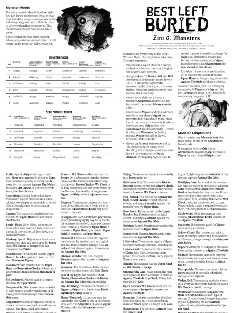 Zinis Remastered 6 - Monsters | PDF