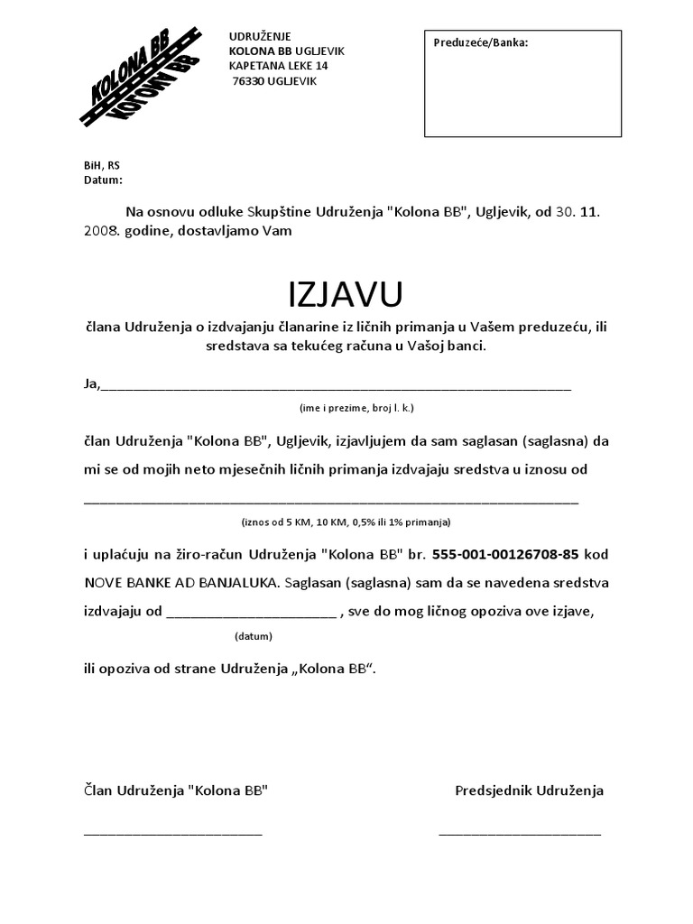 Izjava | PDF