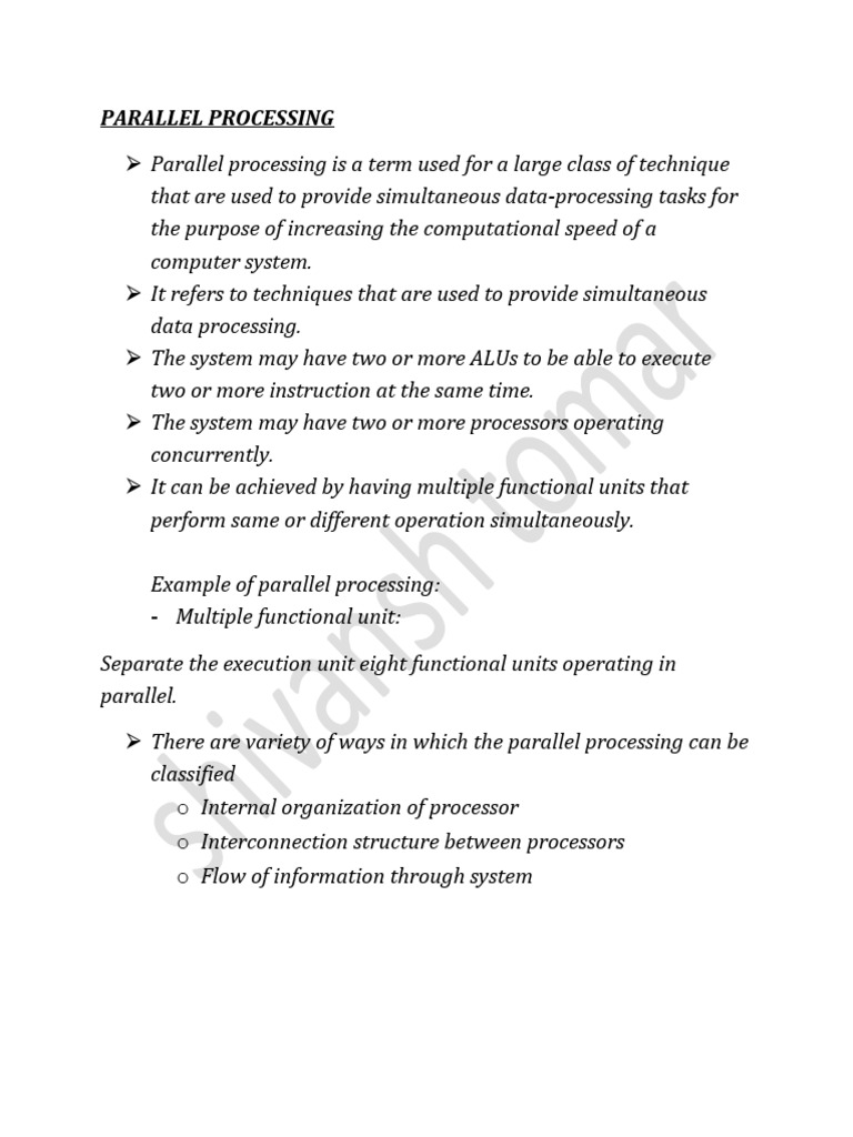 Parallel Processing Pdf Central Processing Unit Parallel Computing