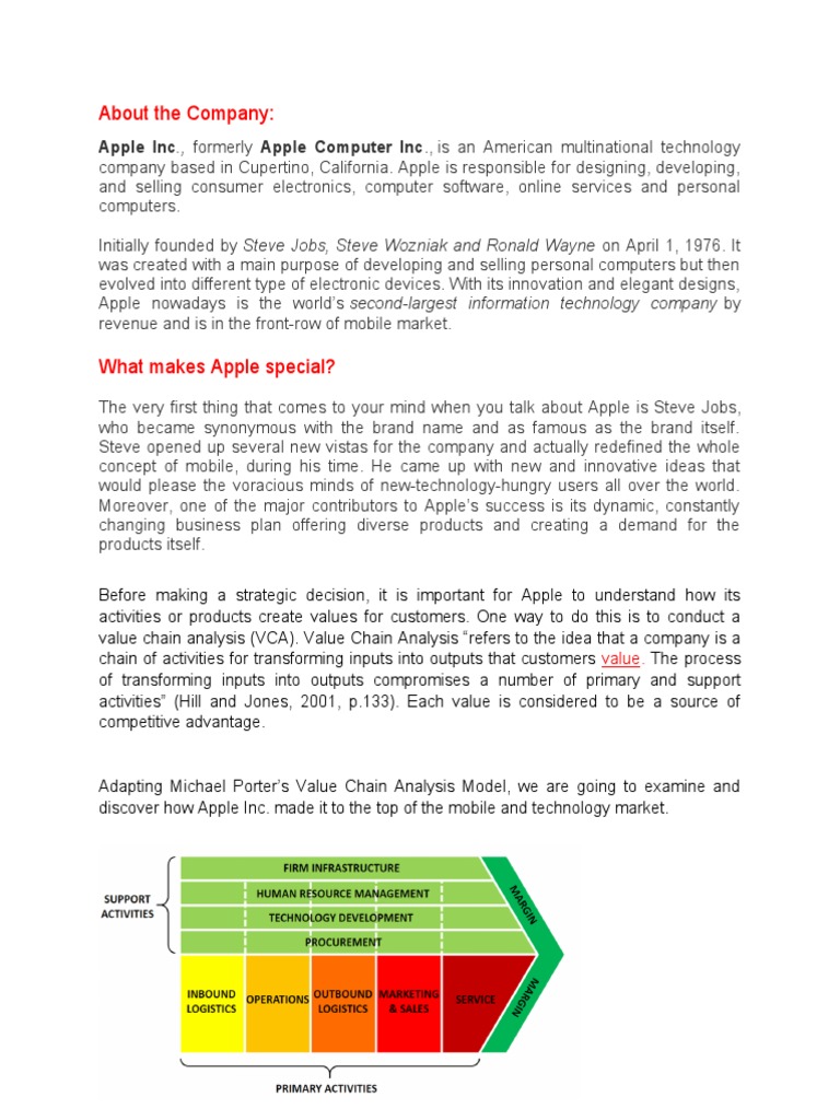 Value Chain Analysis Apple | PDF | Apple Inc. | Supply Chain