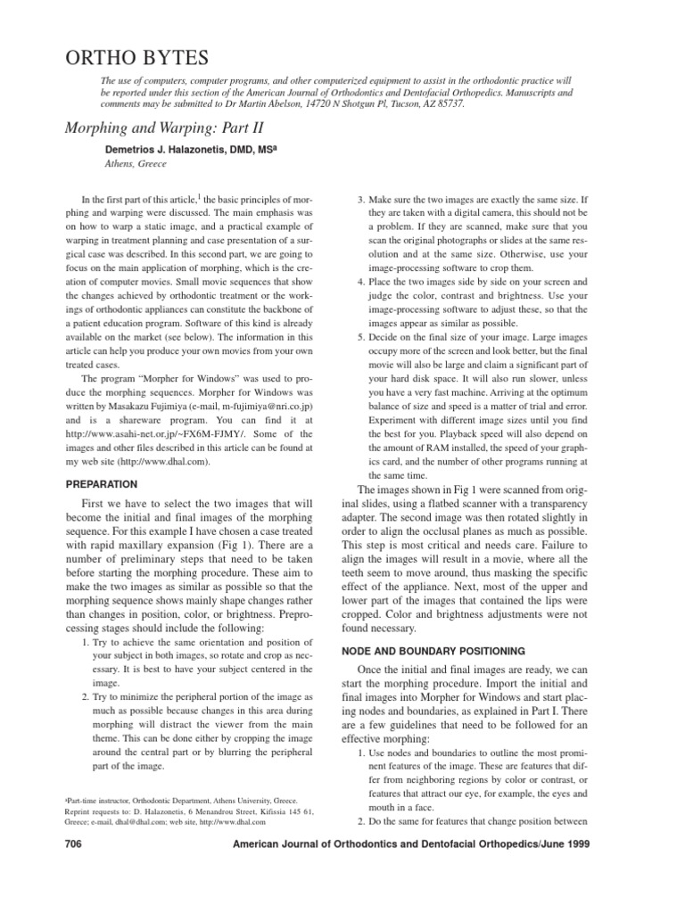 Morphing and Warping Part II: Creating Educational Computer Animations ...