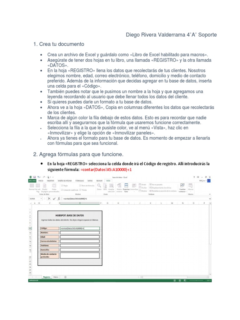 Base de Datos en Excel con Macros | PDF | Macro (informática ...