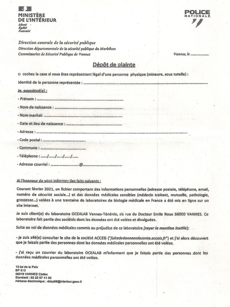 Plainte Police | PDF