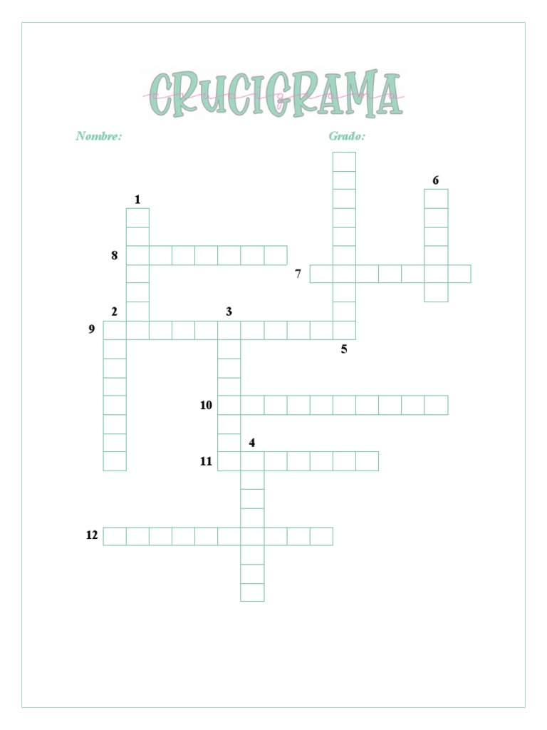 Crucigrama 1 Segundo Ejercicio | PDF