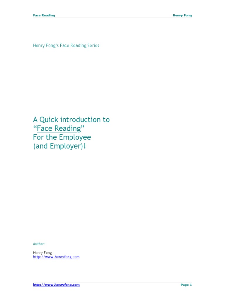 A Quick Introduction To "Face Reading" For The Employee (And Employer ...