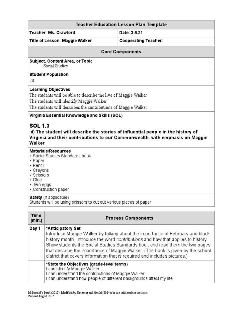 Teacher Education Lesson Plan Template | Download Free PDF | Classroom ...