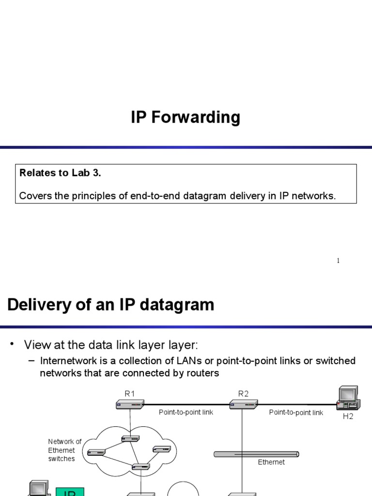IP Forwarding: Relates To Lab 3 | PDF | Internet Protocols | Router ...