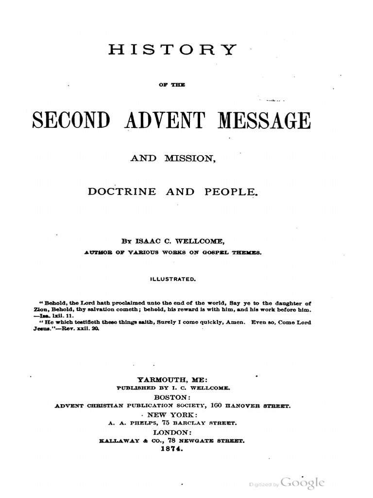 Second Advent History and Message | PDF