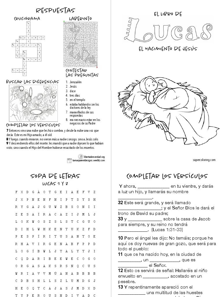 42 Librito de Actividades para Ninos Lucas | PDF | San José | Cristo ...