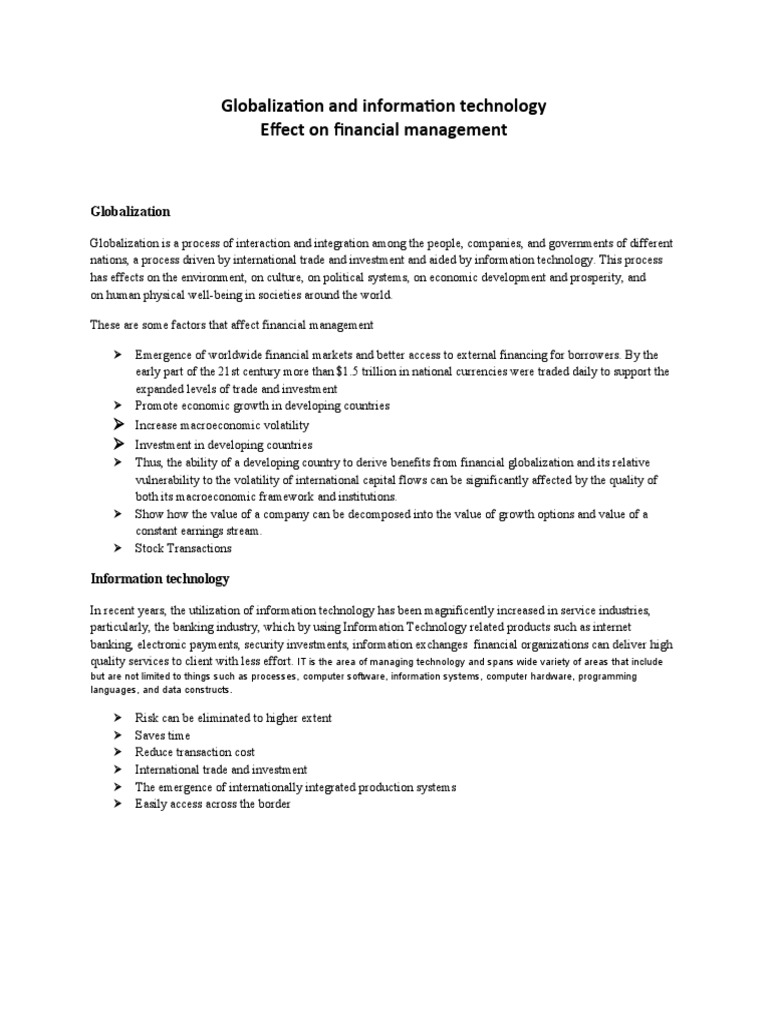 Globalization and Information Technology | PDF