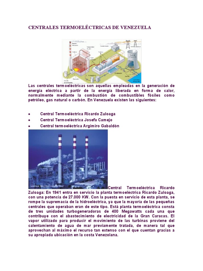 Centrales Termicas en Venezuela | PDF | Hidroelectricidad | Generación ...